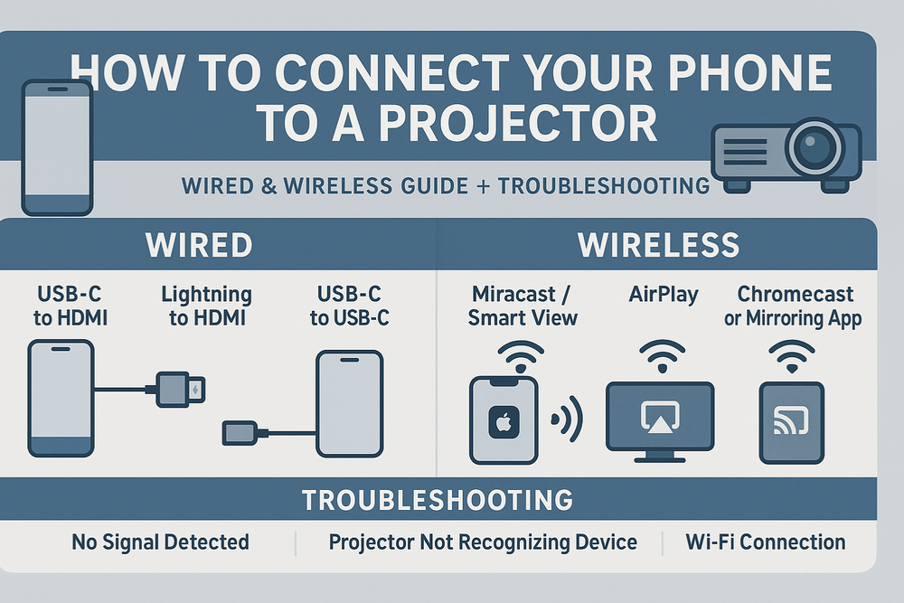 How to Connect Your Phone to a Projector (Wired & Wireless)